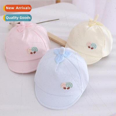Newborn baby duck tongue spring fall thin mushroom baby hat