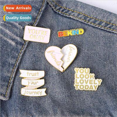 New alloy letter brooch ins personaly bekind colorful letter