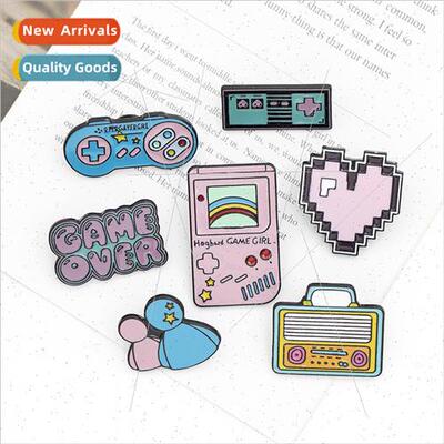 Game Theme Metal Cartoon Pin Game Console Badge Costume Acce