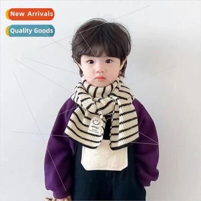 Scarf personalized labeling stripes ins Korean children fall