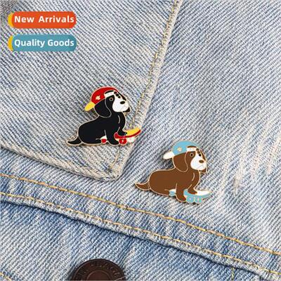Cartoon cute Japan Korea elements cute dog brooch puppy skat