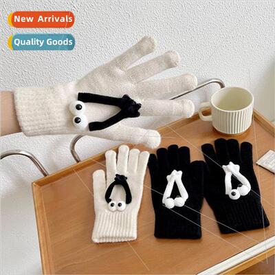 Hin hbig eye doll knted gloves autumn winter Korea  hundred