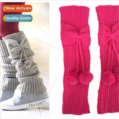 New fall winter children adult bow wh ball sockliner knted w