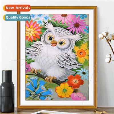 Cross stch new modern simple living room cute whe owl handma