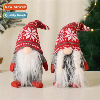 New Christmas Faceless Forest Old Man Knted Snowflake Hat Do