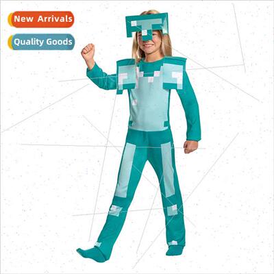 My World Diamond Armor Kids Game Theme Cosplay Halloween Jun