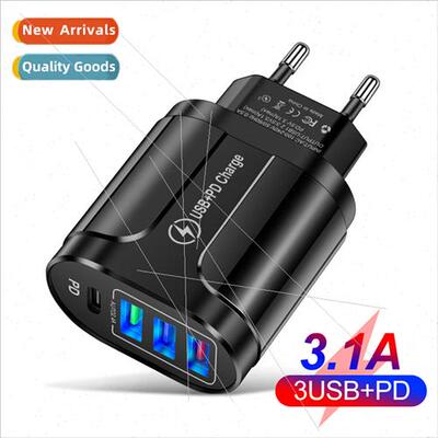 3.1A 3USB+Type-C Charging Head Travel Charger U.S.-Spec Euro
