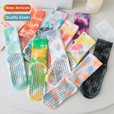 Tie-dye socks women spring summer  cotton mid-calf socks ins