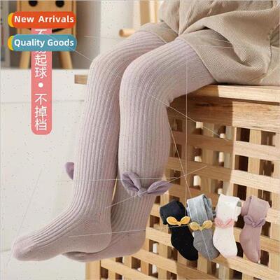 Spring and Autumn childrens pantyhose solid color combed cot