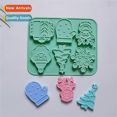 6 Christmas Tree Snowflake Elderly 611 licone Mold Candy Pud