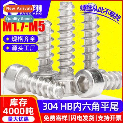 304 HB cylindrical head flat-tailed hexagon socket head tapp