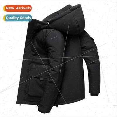 Casual hooded down jacket men short youth thickened winter h