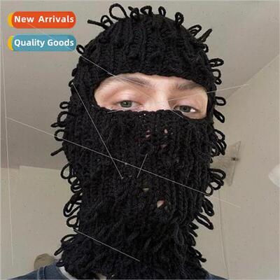 Barack Rafa cap quirky knted coil wool hat men masked pullov