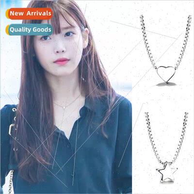 Heart pendant necklace collarbone chain female Korea leratur