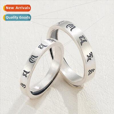 x words motto ring women couple pair vintage thai silver men