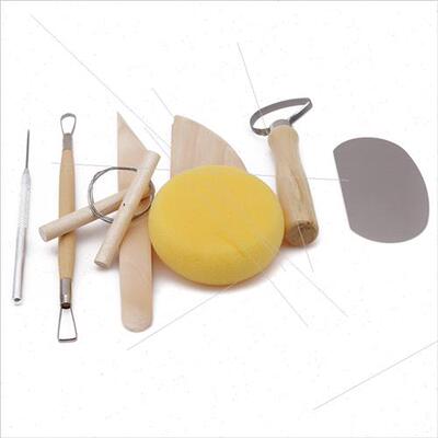 Wooden Pottery Tools 8pcs Set Soft Pottery Tools Clay Tools