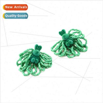 che design handmade beaded colorful rabb earrings personaliz