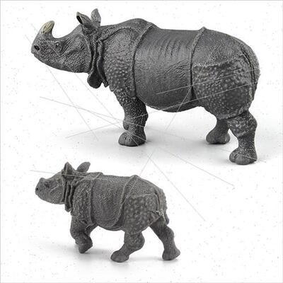 simulation animal world Indian rhinoceros model wild solid s