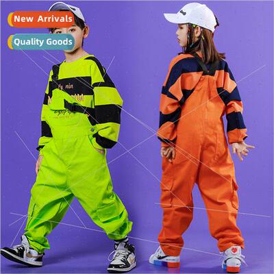 Childrens Set Dance Bib Pants  Clothes Boys Loose Collapsibl