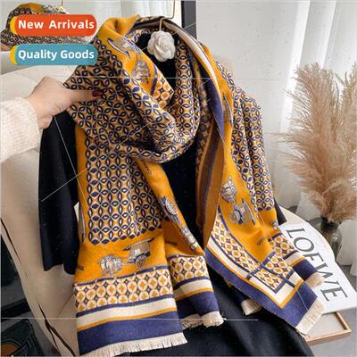 2022 new winter Europe Uned States carriage scarf female ima