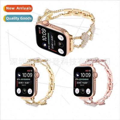 适用Apple rhinestone love diamond inlay double chain metal w