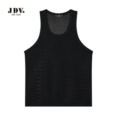 JDV男装商场同款春秋新款男士绿色针织背心打底百搭