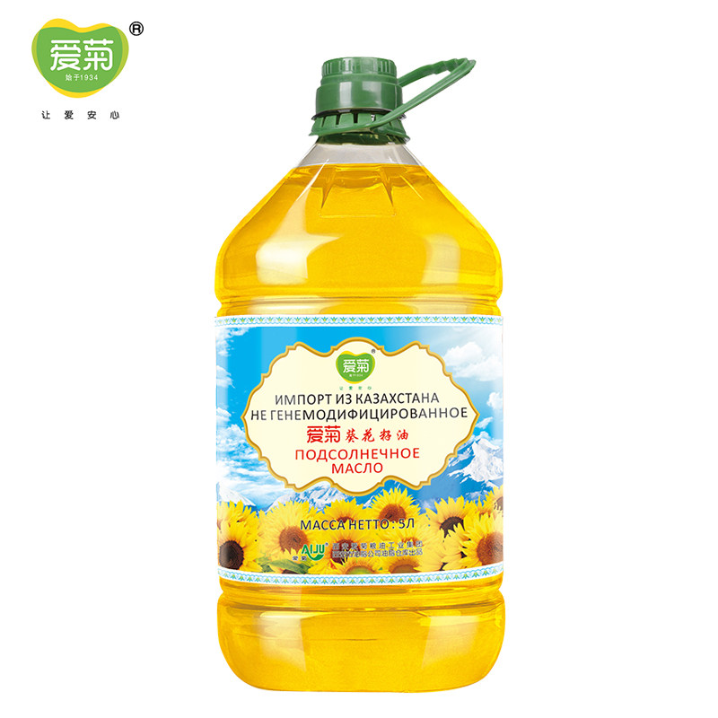 爱菊哈萨克斯坦 葵花籽油 物理压榨一级5L