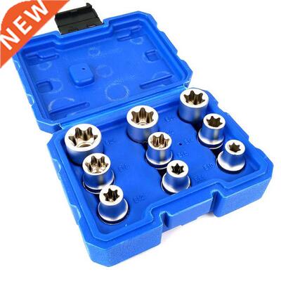 9Pcs E-Socket 1/2 Torx St Bits Chromium-vanadium Steel Fe