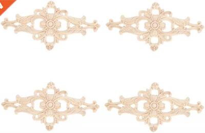 4/2/1PC Wood-Carved Furniture Applique Onlay 27x14cm Center