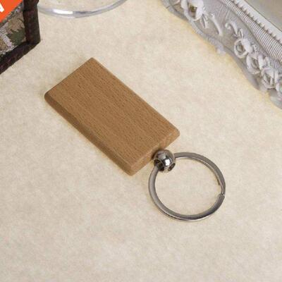 50 Blank Wooden Keychain Rectangular Engraving Key ID Can Be