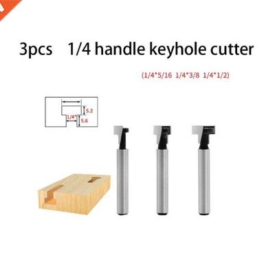 3pcs/set 1/4 Shank Keyhole T-Slot Router Bt Woodworkng Cu