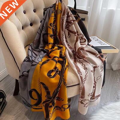 Brand Designer Silk Scarf Female Bandana Long Shawls Wraps W