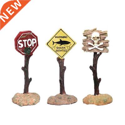 Shark Warning Signs Funny Aquarium Landscape Ornaments Craft