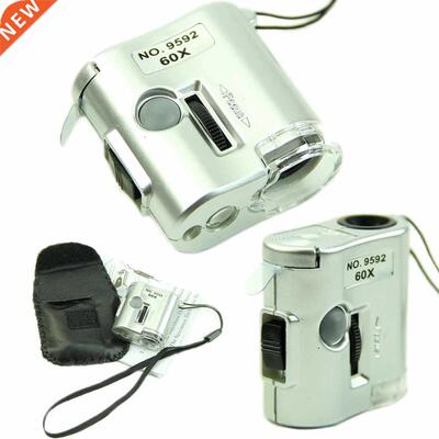 60X Microscope Illuminted Mgnifier Glss Jeweler Loupe Len