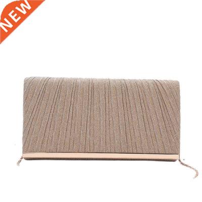 Women	s Fashion Pleated Sequin Evening Clutch Bag Wedding