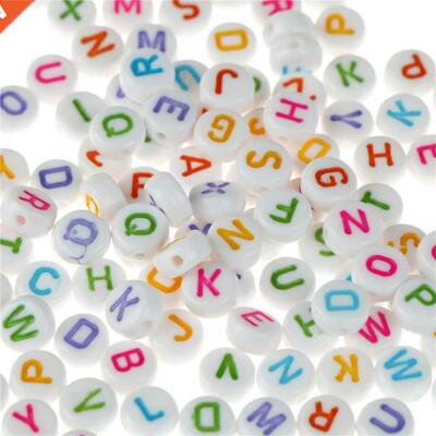 100pcs/set DIY Colorful Alphabet Letter Acrylic Flat Round S