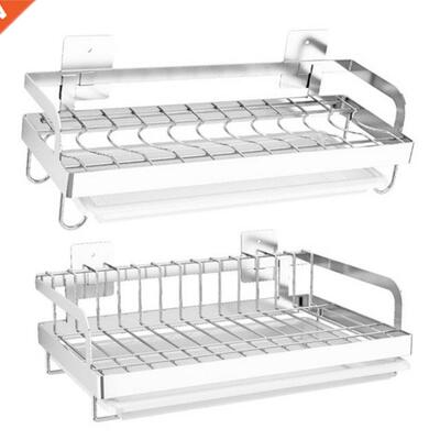 Wall Mounted Dish Drying Rack Kitchen Organizer Drain Holder