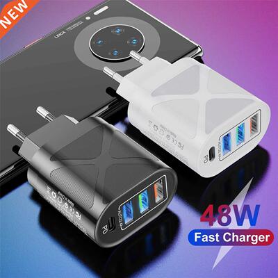 lovebay Quick Charge 48W Adapter Charger Type C PD Plug 4 Po