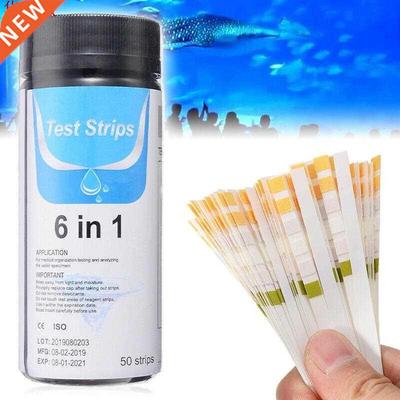 50pcs 6 IN 1 Water Quality Test Papers PH Level Total Alkali