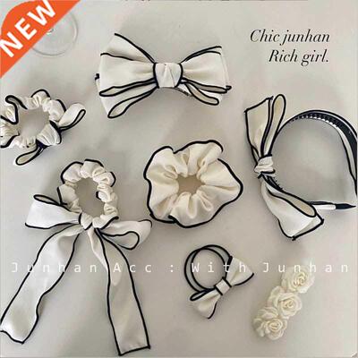 Korea INS Temperament Fairy Fragrance Bowknot Black Hairpin