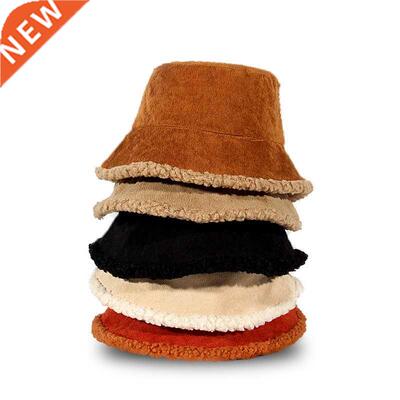 Winter Bucket Hats Women Warming Panama Hat Lady Fluffy Cord