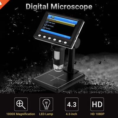 Dgtal Mcroscope Photo and Vdeo wth 4.3-nch 1080P Scree