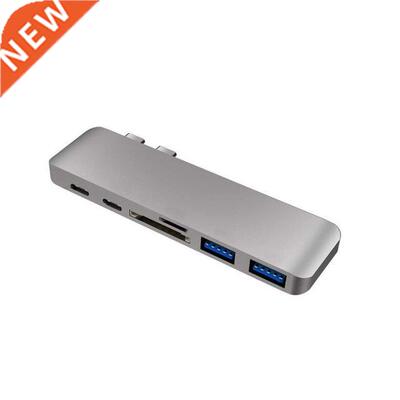 USB C Hub 6 In 1 Usb Type C Hub Adapter Dongle Compatible Fo