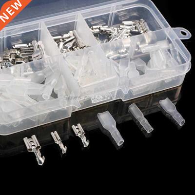 120Pcs 2.8mm 4.8mm 6.3mm Crimp Insulating Terminals Silver T
