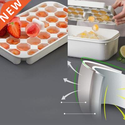 Ice Cube Tray with Lid and Bin Storage Container Box Bucket