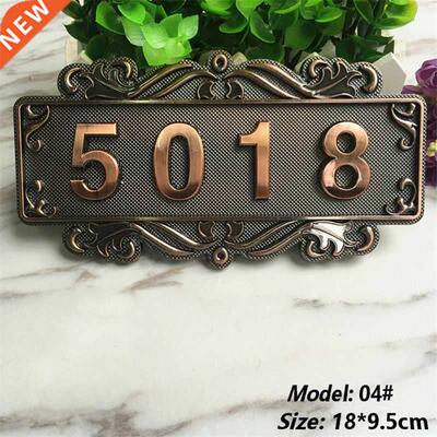 *Imitation Metal Bronze House Number ABS Plastic Door Plate