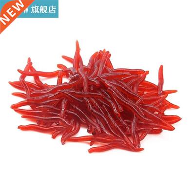 100Pcs 3.5/5cm Artificial Bloodworm Red Baits EarthWorm Soft