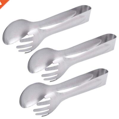 3 Pieces Of Stainless Steel Salad Tongs, Food Tongs And Brea
