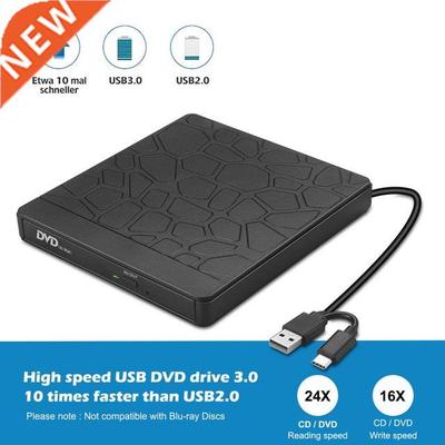 USB 3.0 External DVD RW CD Writer Drive Burner ROM Disk Read