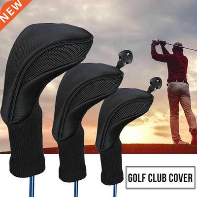 3pcs Long Neck Golf Cl Head Covers Wood Driver Protect Hea